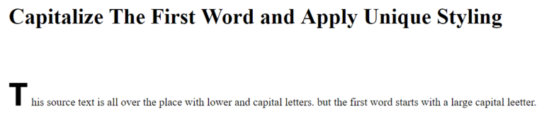 Use CSS text-transform to Manipulate Text Casing